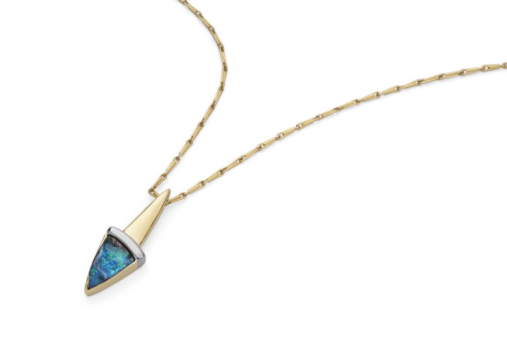'Mediterranean' 18ct Yellow Gold Boulder Opal Emerald & Diamond Ring ...